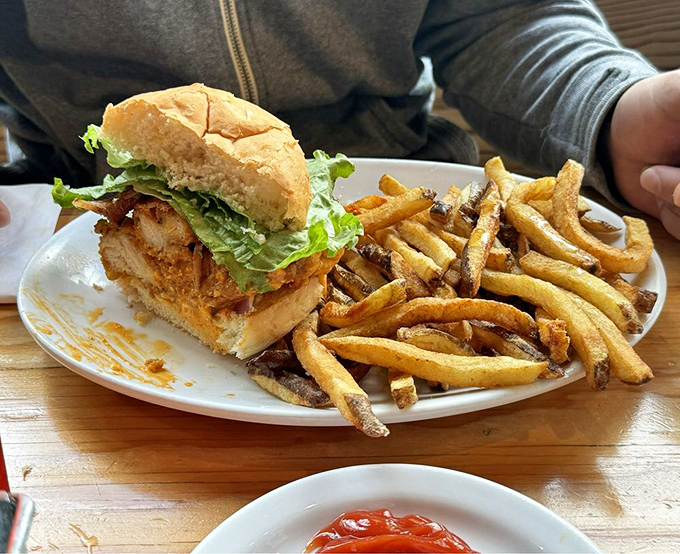 The sandwich that flew the coop! This beauty proves Fire on the Mountain isn't just winging it when it comes to non-wing offerings.