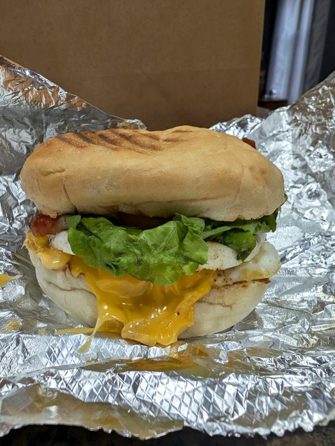 Who said you can't play with your food? This sandwich is a delicious Jenga tower of flavors, daring you to take the first bite.