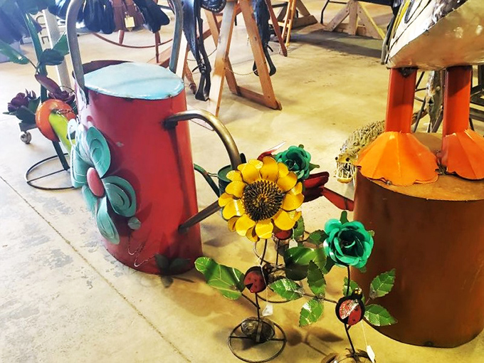 Garden gnomes, step aside! These metal flower sculptures are the new cool kids on the lawn block. Rust-ic chic at its finest!