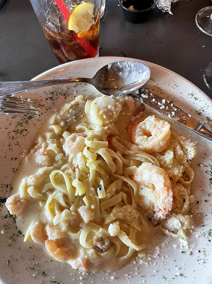 Pasta perfection! This dish is like a warm hug from an Italian grandmother who decided to vacation in Montana.