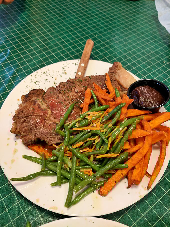 Steak so good, it'll make you forget your own name. With fries crispy enough to make a potato proud, this plate is a one-way ticket to flavor town.