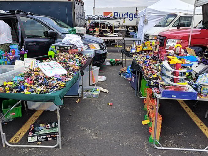 Toy story come to life! This booth is like walking into a 1980s kid's dream &ndash; I half expect to see a young Tom Hanks browsing for his next movie prop.