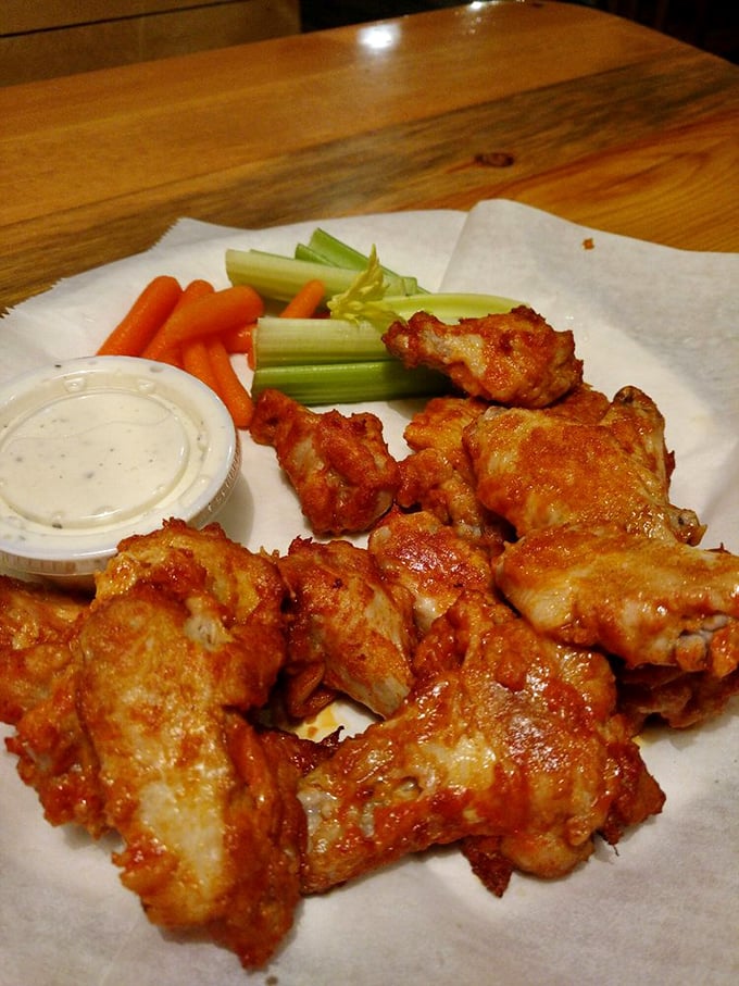 Wings so crispy, they could give potato chips a run for their money. Paired with fresh veggies, it's practically a balanced meal!