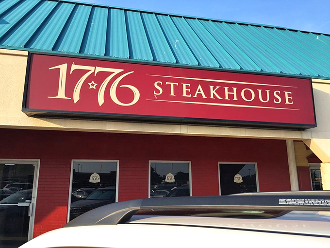 1776: Where every steak is a revolution in flavor. This patriotic facade promises an all-American feast.