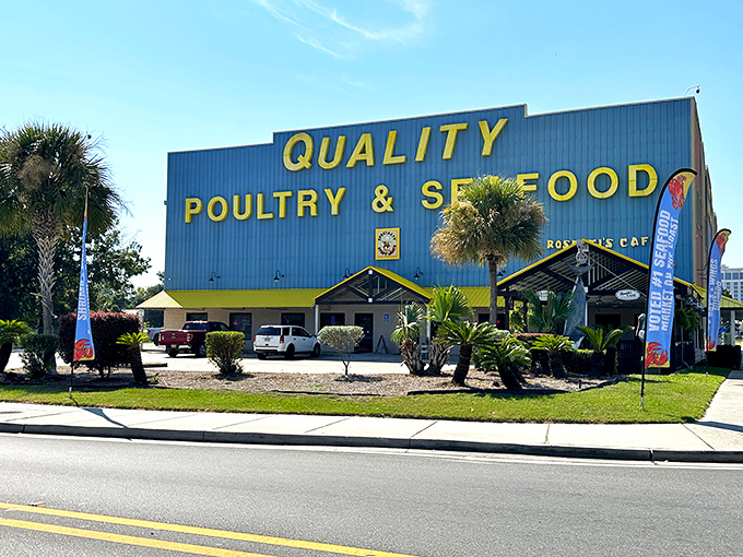 Quality Poultry & Seafood: Don't judge a book by its cover &ndash; or a seafood market by its signage. This blue behemoth hides delicious secrets.