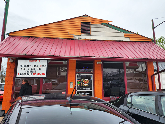 The Crab Shack: A color explosion that would make Willy Wonka proud. It's like a beach party in building form!