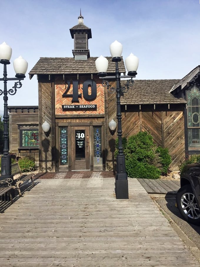 Where cowboys meet mermaids! 40 Steak and Seafood's charming facade hints at the delicious land-and-sea fusion waiting inside.