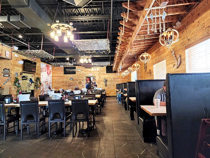 Red alert! Captain Krab's bold exterior signals a flavor adventure ahead. It's like a lighthouse for your taste buds, guiding you to spicy, seafood nirvana.