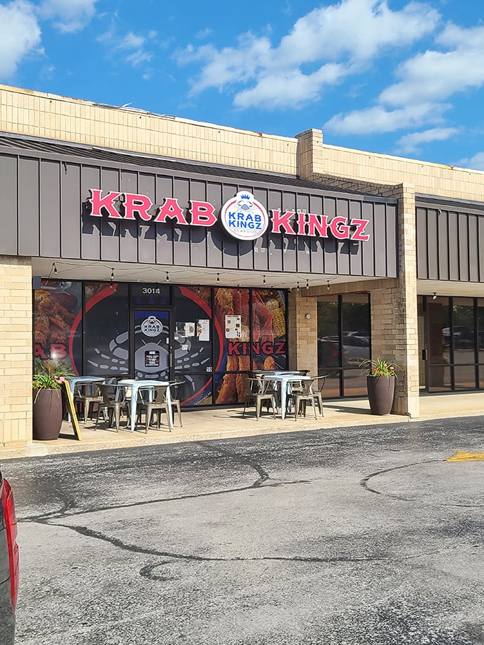 Krab Kingz Springfield: "K is for 'Krab' and 'King-sized portions'! Prepare for a seafood experience that's anything but crabby."