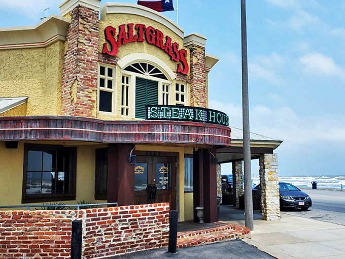 Part beach, part ranch, all delicious. Saltgrass serves up steaks that'll make you forget you're by the sea.