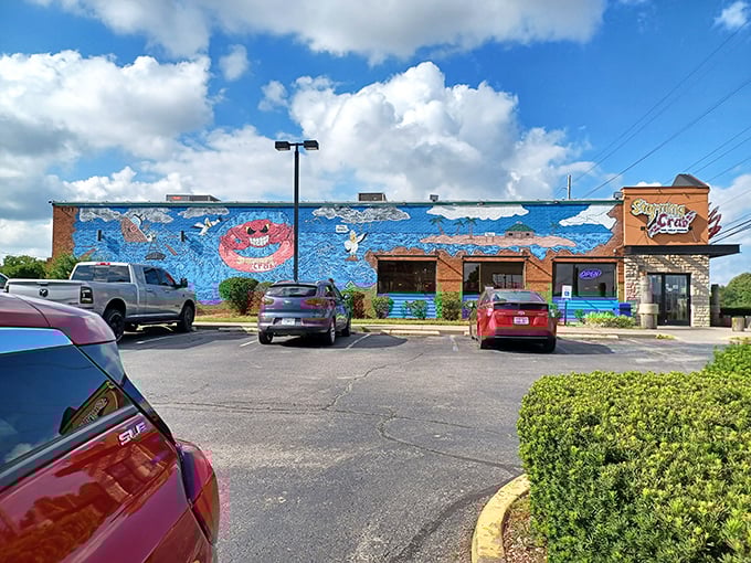 Dive into a sea of flavor at Storming Crab. With murals this vibrant, you know the food's going to be a masterpiece!