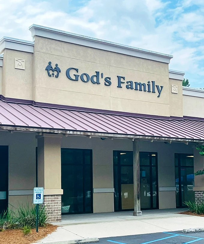 Sleek exterior, heavenly deals inside &ndash; it's the pearly gates of thrift store paradise.