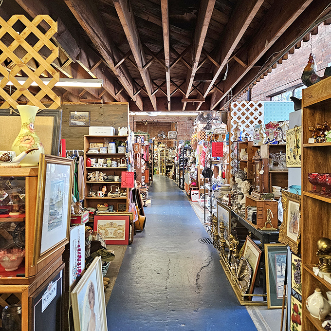 Art or oddity? You decide! This eclectic display is like a museum where everything's for sale. Time to redecorate, anyone?