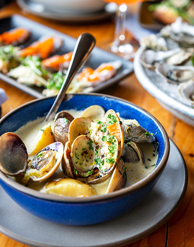 Forget chicken soup for the soul - this clam chowder is the ultimate comfort food. It's like a warm, briny hug in a bowl.