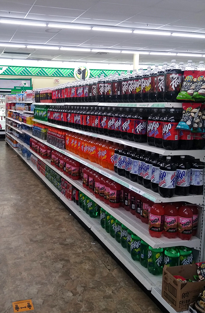 Soda paradise or dentist's nightmare? This aisle's got enough fizzy goodness to keep you buzzing well into next week.