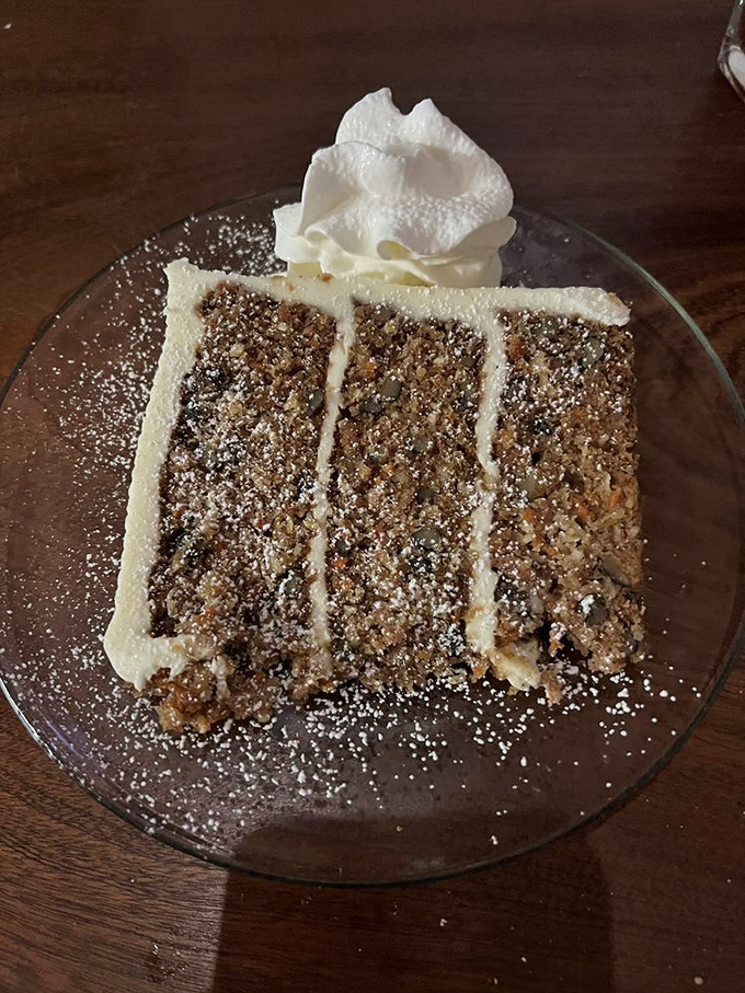 Carrot cake that'll make you consider eating your veggies for dessert. It's so moist, you might need an umbrella!