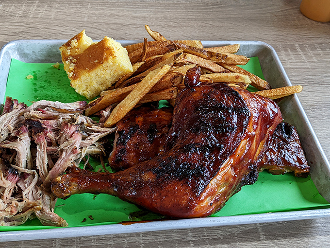 Why choose between chicken and ribs when you can have both? It's like the "dynamic duo" of comfort food.