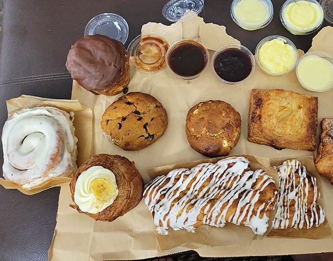 Breakfast of champions? More like breakfast of food poets. This cinnamon roll is a sonnet wrapped in parchment paper.