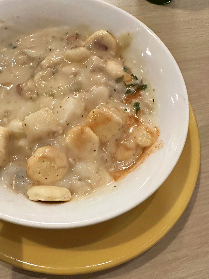 This cup of clam chowder isn't just soup, it's a creamy ocean of flavor. Dive in, spoon first!
