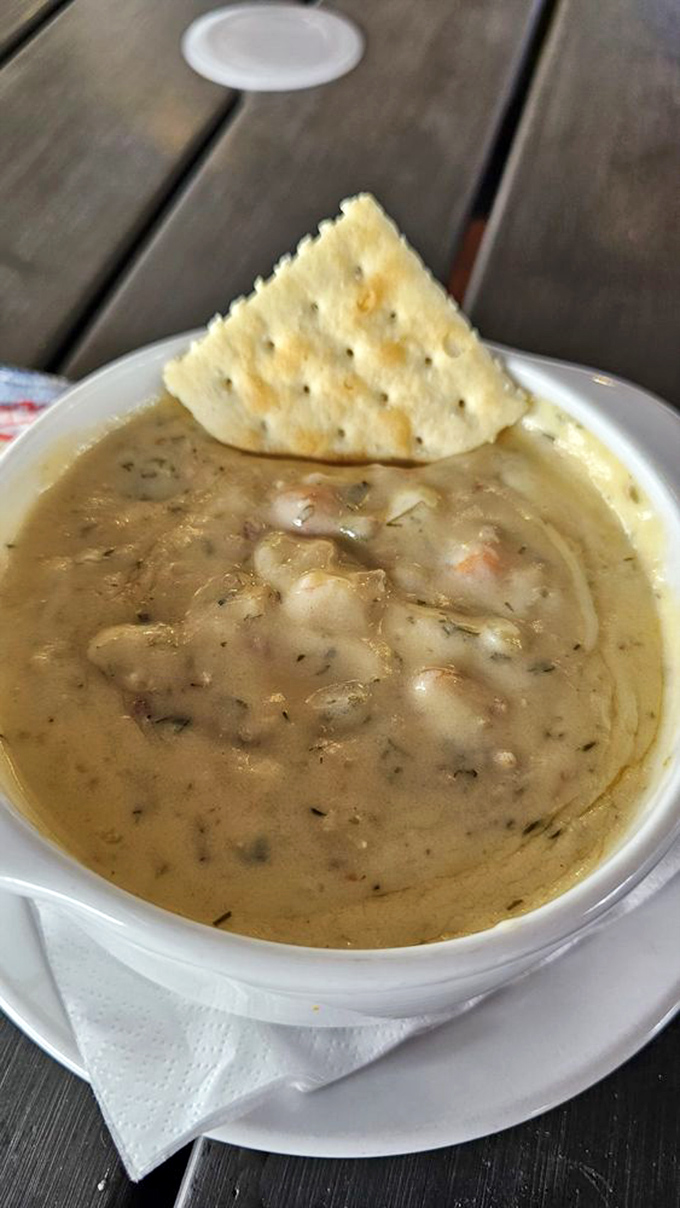 Ahoy, matey! This chowder's so good, it might just make you believe in mermaids. Don't forget your culinary compass &ndash; the crackers!