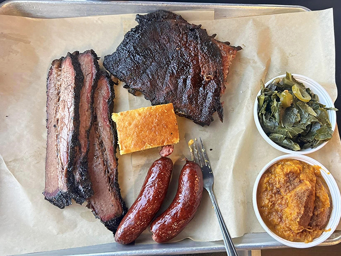 Ribs that could make a vegetarian question their life choices, paired with sides that refuse to play second fiddle.