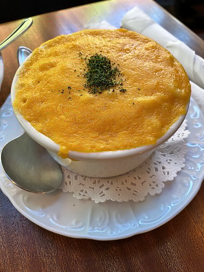 The garnish of fresh herbs on top is like putting a bow tie on Brad Pitt&mdash;completely unnecessary but somehow perfect.