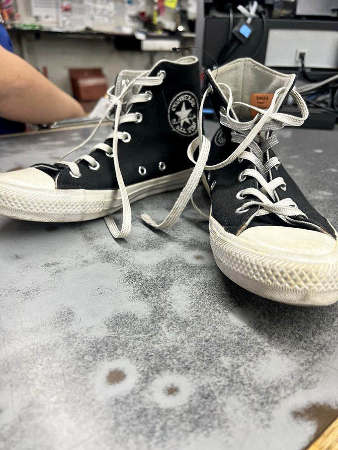 If Cinderella shopped at thrift stores, she'd find her glass slipper here. These Converse are ready for their fairy tale ending!