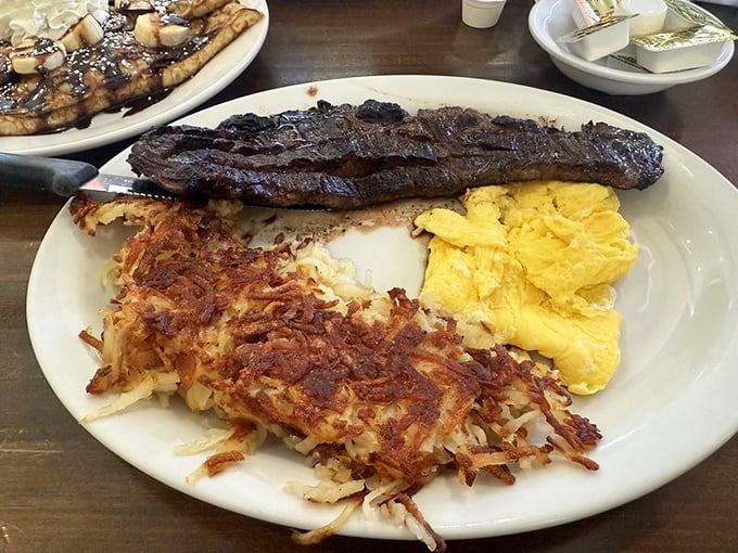 Steak for breakfast? Absolutely! This skirt steak is the morning equivalent of a power suit &ndash; bold, confident, and ready to take on the day.