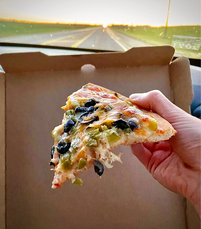 Road trip fuel that puts gas station snacks to shame. This pizza is your co-pilot on the highway to flavor town.