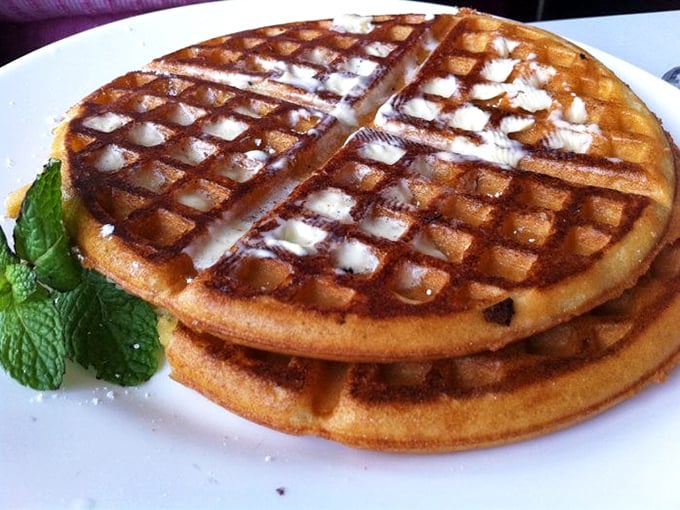 Waffle perfection! These crispy, golden rounds are so photogenic, they could have their own Instagram account. #WaffleGoals