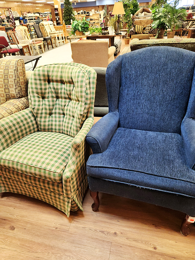 The odd couple! These mismatched chairs are like an old married couple - completely different, yet somehow perfect together. Comfort meets character!
