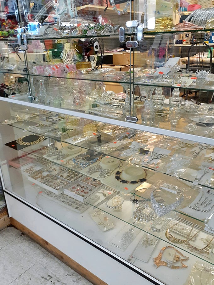 The jewelry counter sparkles with possibility—proof that adding a little shine to your life doesn't require a second mortgage.