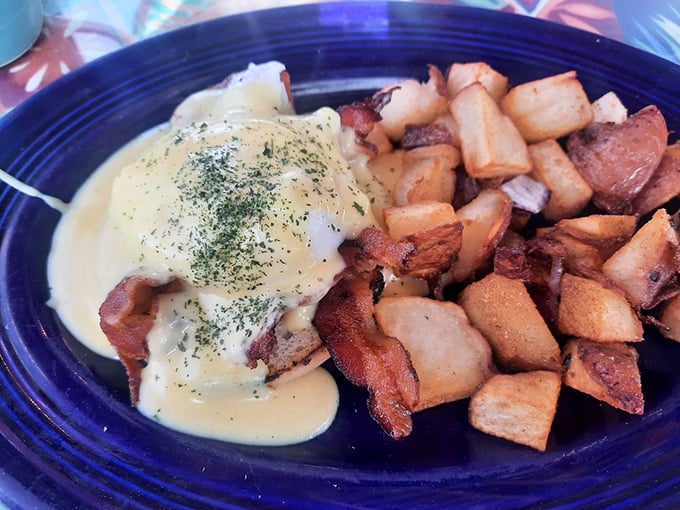 Hollandaise sauce cascading over eggs and home fries&mdash;a breakfast avalanche that would make Sir Edmund Hillary plant a flag on it.