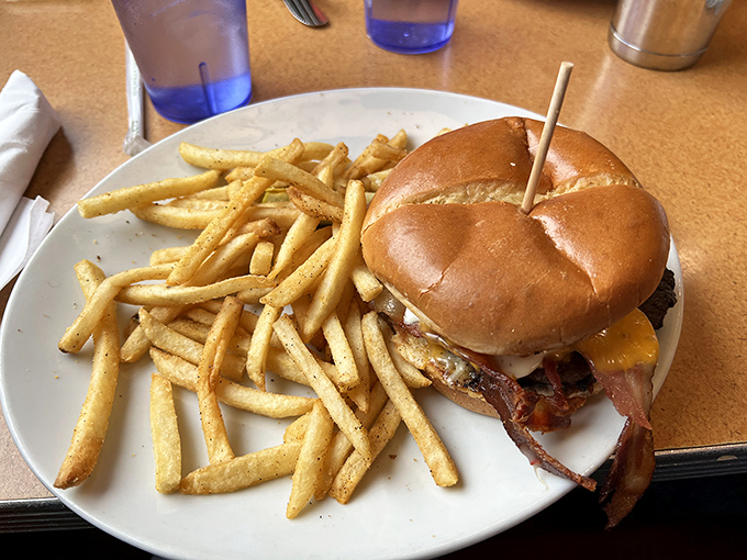 Bun, meet bacon. Bacon, meet cheese. Together, you're the Avengers of the burger world. Assemble... in my belly!