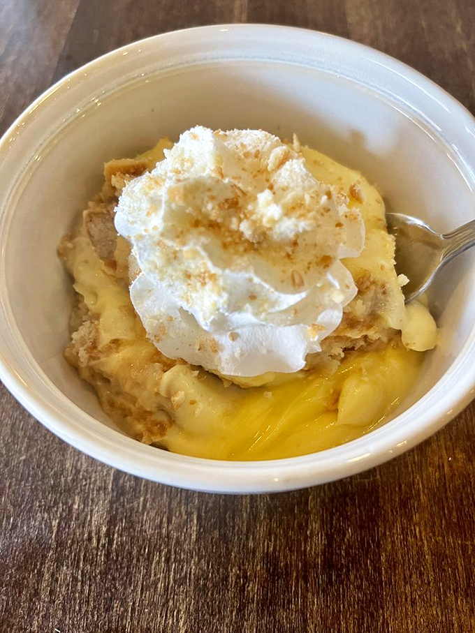 Banana pudding that'll make you go bananas! It's like a sweet, creamy time machine back to grandma's kitchen.