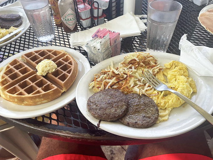 Breakfast of kings... or anyone who skipped dinner last night. This combo plate is like a greatest hits album for your taste buds.