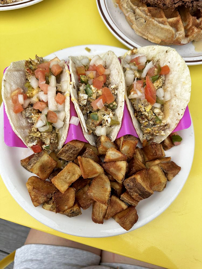Taco 'bout a breakfast fiesta! These morning tacos are packed with flavor and topped with fresh pico de gallo, proving that every day can be Taco Tuesday.