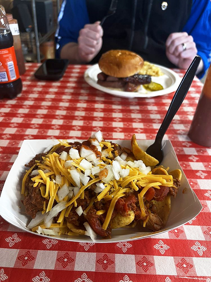 Frito pie gets a smoky makeover! It's like your favorite chip and your favorite BBQ had a delicious love child.