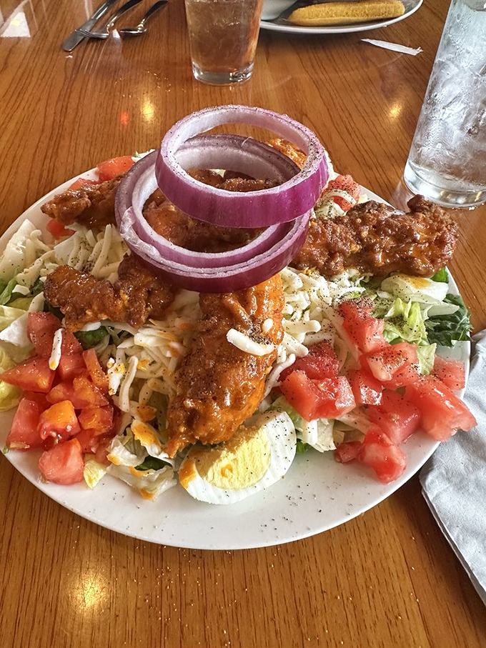 Who said salads can't be exciting? This Buffalo Strip Chef Salad is like a party in a bowl &ndash; and you're definitely invited!