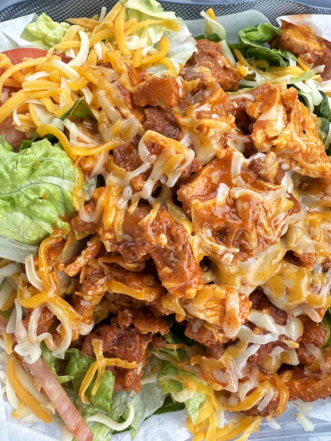 Who says you can't have your wings and eat your greens too? This Buffalo chicken salad is the superhero of balanced meals.