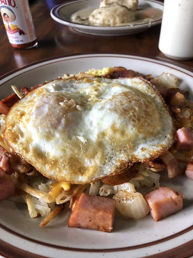 The Burlington Sleeper: a breakfast so hearty, it might just put you back to bed. Eggs, potatoes, and meat in perfect harmony.