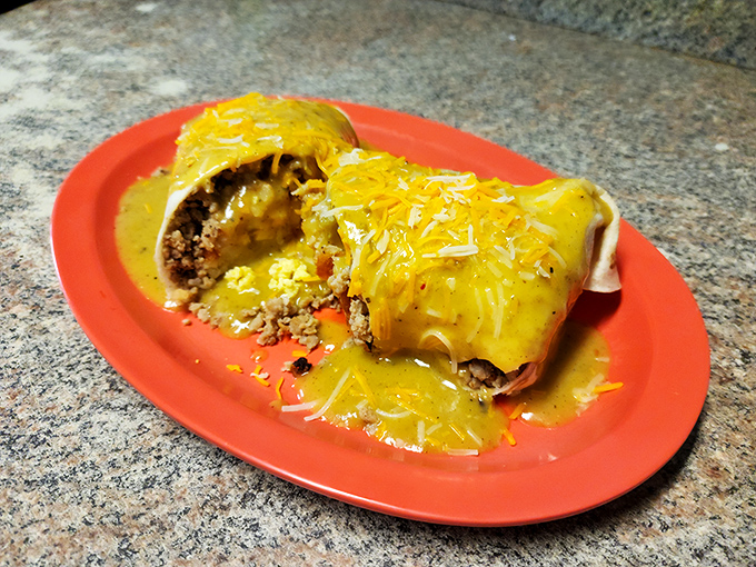Holy guacamole! This breakfast burrito is so stuffed, it's practically the Marlon Brando of Mexican-inspired morning meals. Prepare for a flavor fiesta!