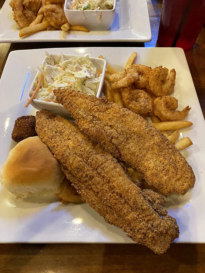 Golden-fried perfection! This catfish and shrimp duo is the Southern comfort food equivalent of a warm hug from your grandma.