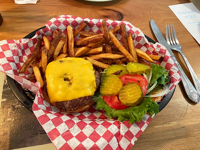 Burger bliss: This all-American classic comes with a side of crispy, golden fries that could give any fancy steakhouse a run for its money.