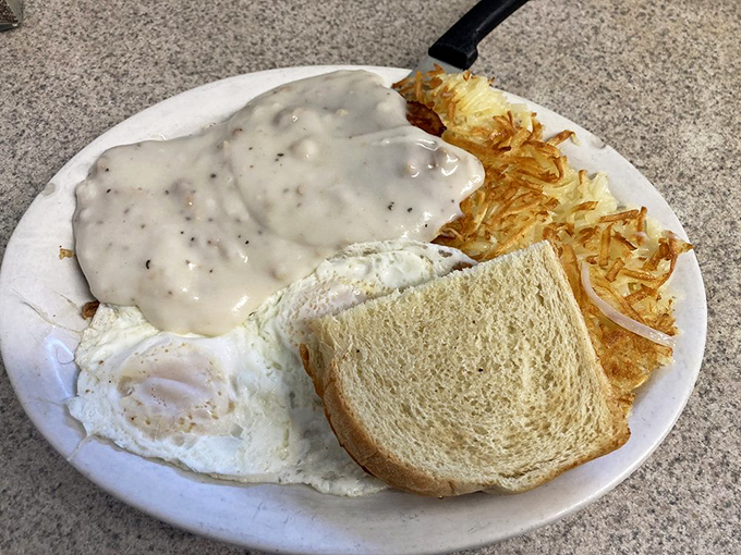 Country Fried Steak & Eggs: Where comfort food meets cardiac adventure. Worth every delicious bite!