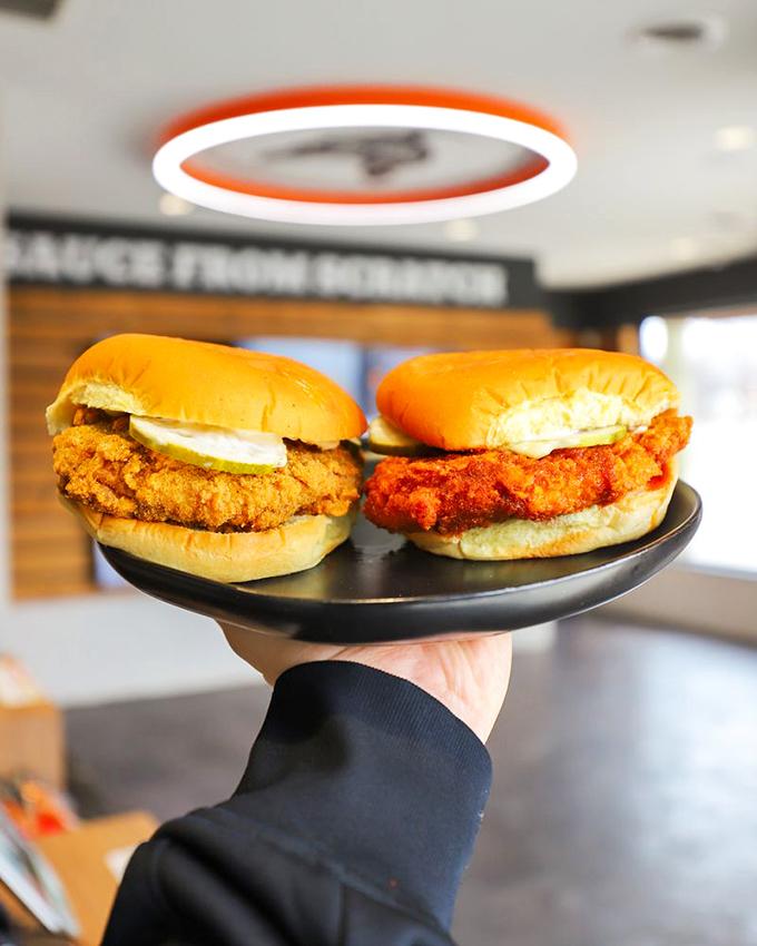 Burger alert! These crispy chicken sandwiches are ready to challenge your loyalty to wings. May the best poultry win!