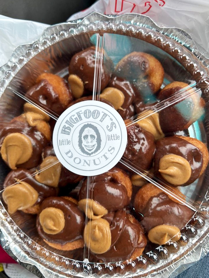 Chocolate and peanut butter: A match made in heaven, now in convenient donut form. Reese's, eat your heart out!