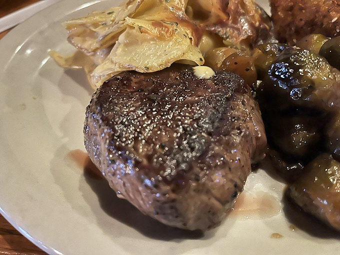 A steak so tender, it practically cuts itself! This filet mignon is the Marlon Brando of meats - brooding, intense, and absolutely unforgettable.