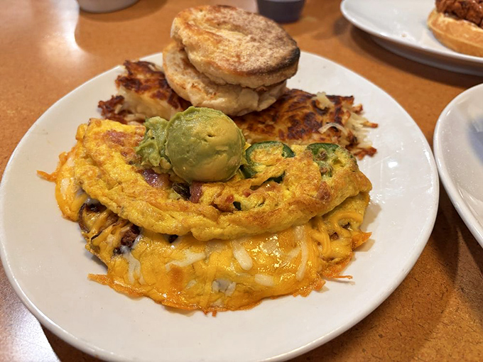 Yeehaw for breakfast! This Cowboy Omelet is big enough to feed a whole posse of hungry ranch hands.