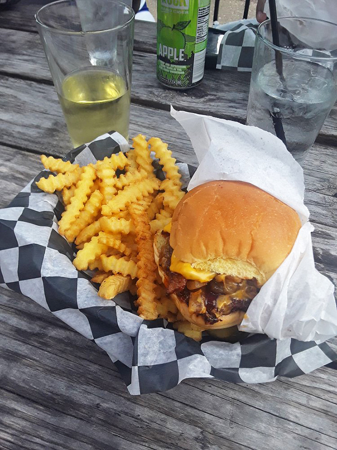 Giddy up, partner! The Cowboy burger rides into town with a posse of crispy fries. It's the Wild West of flavor in every bite.